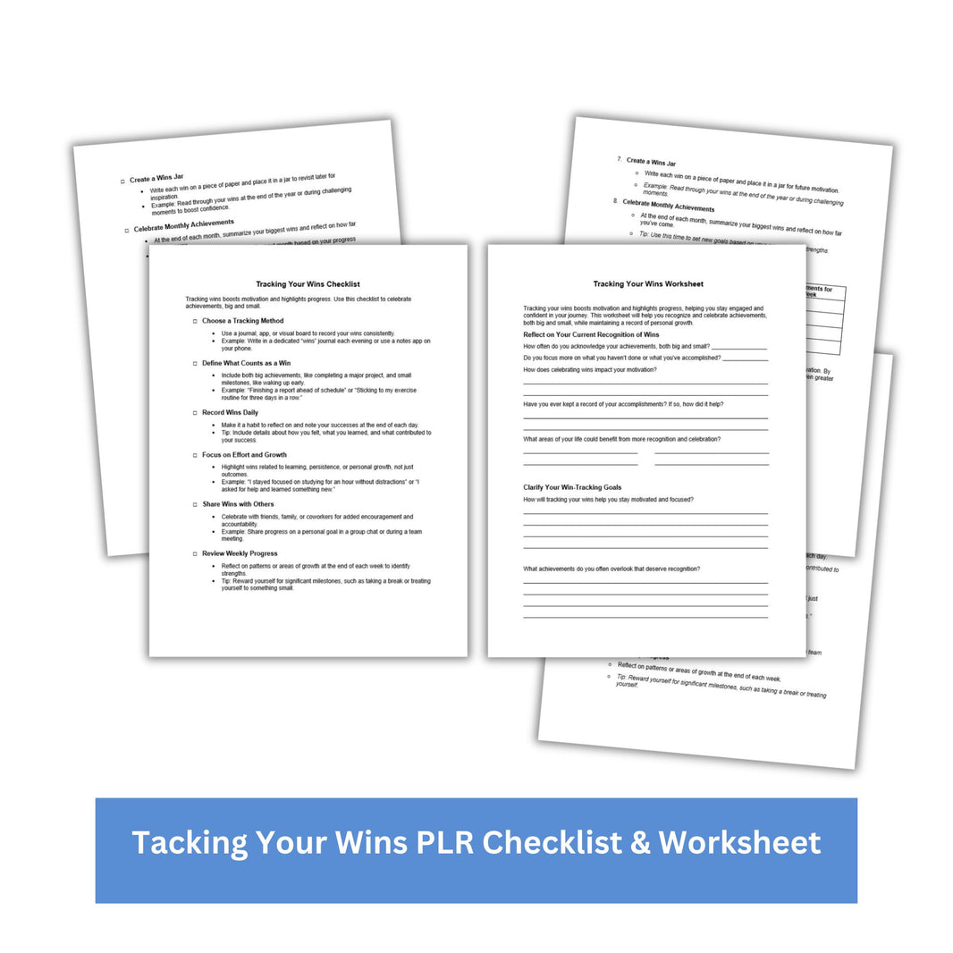 Printable Worksheets and Checklists PLR Sale