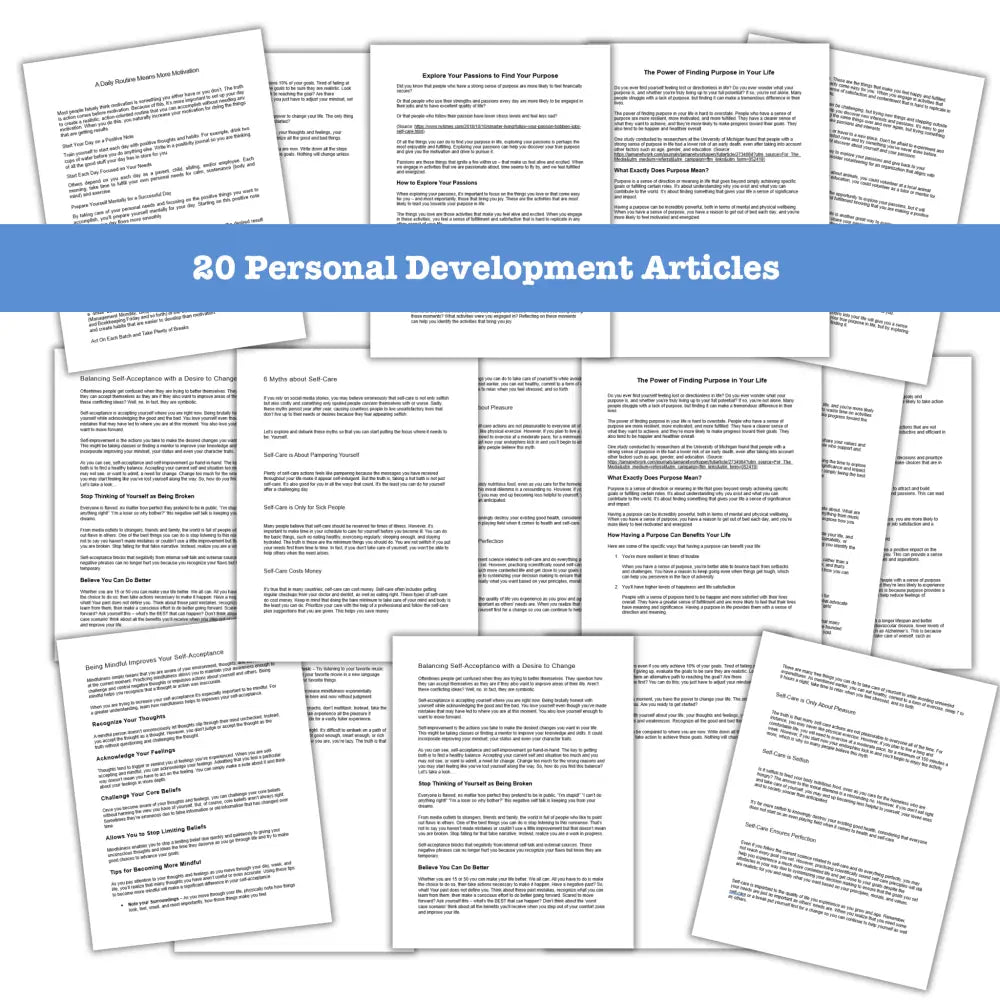 20 Personal Development Articles with Canva Thumbnails - Stock Up and 20 Personal Development Articles with Canva Thumbnails - Stock Up and